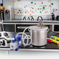 China Suitable for Vacuum Bucket with Vacuum Pump Silicone Dispensing Glue Gypsum Vacuum Defoaming for sale