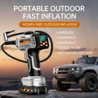China Handheld High-Power High-Pressure Inflator Detachable Battery Preset Tire Pressure Wireless Air Inflator Pump for sale