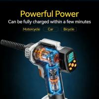 China Handheld High-Power High-Pressure Inflator Detachable Battery Preset Tire Pressure Wireless Air Inflator Pump for sale