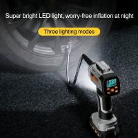 China Handheld High-Power High-Pressure Inflator Detachable Battery Preset Tire Pressure Wireless Air Inflator Pump for sale