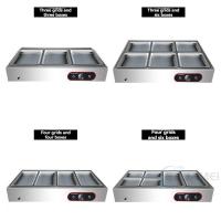 China Commercial Stall Stainless Steel Insulation Table 5/6 Grid Fast Food Heating Constant Temp Rice Selling Table for sale