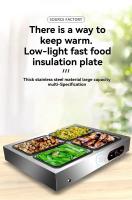 China Commercial Stall Stainless Steel Insulation Table 5/6 Grid Fast Food Heating Constant Temp Rice Selling Table for sale