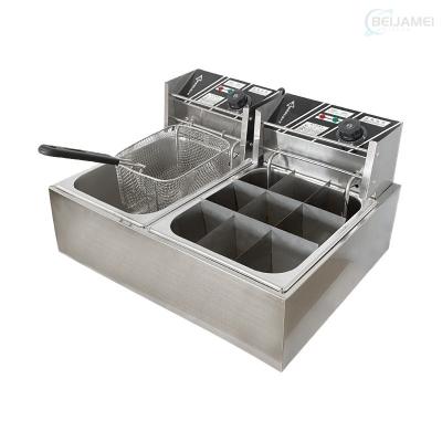 China Commercial Multi-functional Electric Fryer Oden Combo Thick Stainless Steel Stall Fryer for sale