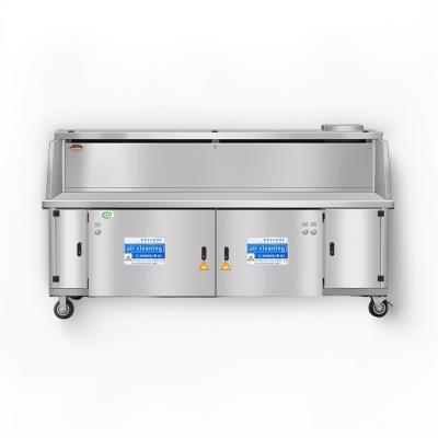 China 2-meter Four Group Eight Layer Purified Water and Electricity Composite Smokeless Barbecue Truck for sale