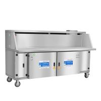 China 2-meter Four Group Eight Layer Purified Water and Electricity Composite Smokeless Barbecue Truck for sale