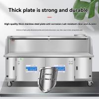 China 2-meter Four Group Eight Layer Purified Water and Electricity Composite Smokeless Barbecue Truck for sale
