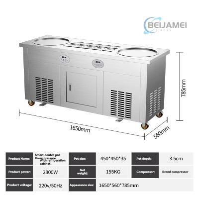 China Commercial Stall Ice Fryer High-Power Automatic Thick-Cut Yogurt Machine Snow Jelly Maker for sale