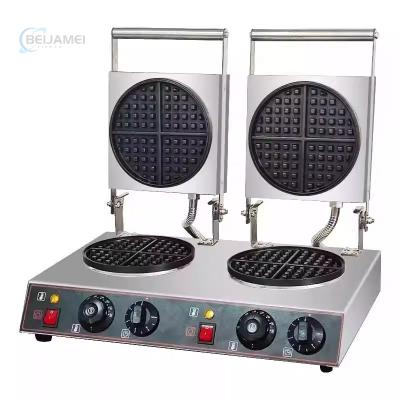 China Commercial double head waffle maker with internet famous cream grid pattern for sale