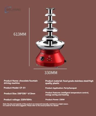 China 5-Layer Commercial Chocolate Fountain Machine for Buffet Hotel Event Party with Heating Function for sale