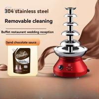 China 5-Layer Heated Chocolate Fountain Machine, Commercial Use for Buffet Hotel Party for sale