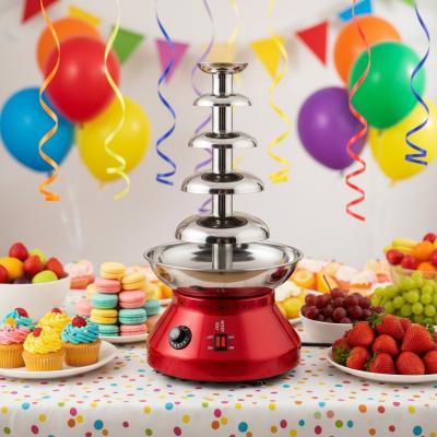 China Commercial Chocolate Fountain, 5-Layer Heated Type for Hotel Buffet Party for sale