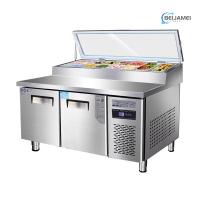 China Commercial Pizza Topping Table Refrigerated Work Cabinet Fruit Display Fridge for sale