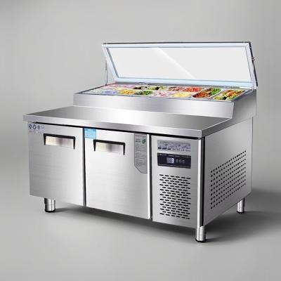 China Air-Cooled Refrigerated Work Cabinet Pizza Topping Table Fruit Display Cabinet for sale