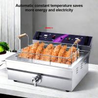 China Commercial Single Tank Electric Deep Fryer For Fried Chicken Fries Dough Stick Kitchen Equipment for sale