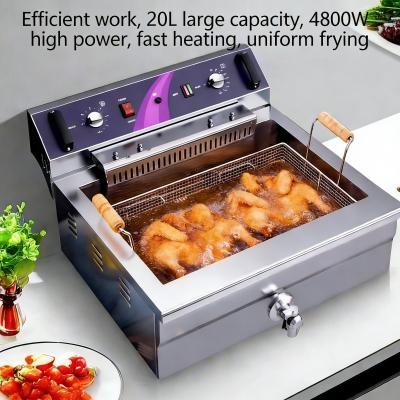China Commercial Electric Frying Equipment Single Tank Deep Fryer For Chicken Chips Fried Dough Stick for sale