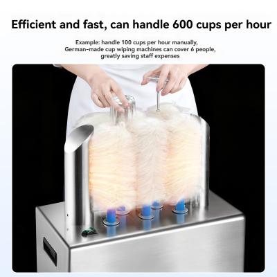 China Electric Cup Cleaning Machine Commercial 5-head Hotel Bar Counter Restaurant Wine Glass Drying And Polishing for sale