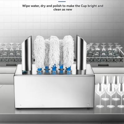 China Electric Cup Cleaning Machine Commercial 5-head Hotel Bar Counter Restaurant Wine Glass Drying And Polishing for sale