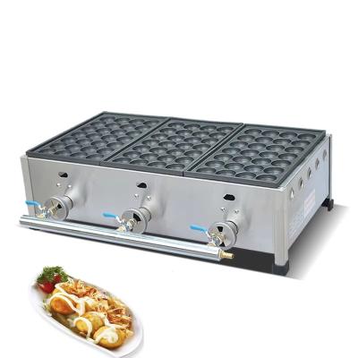 China Commercial Octopus Ball Maker LPG Gas Takoyaki Machine 3 Plates 40MM Size Grill for sale