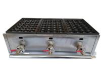 China LPG Gas 3 Plates Takoyaki Maker Commercial Octopus Ball Machine 40MM Ball Size for sale