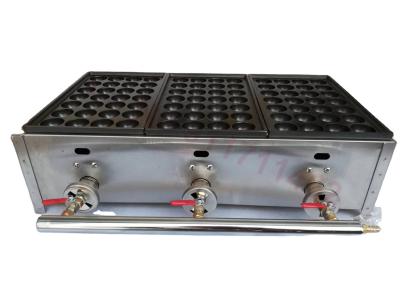 China LPG Gas 3 Plates Takoyaki Maker Commercial Octopus Ball Machine 40MM Ball Size for sale