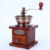 China Small Exquisite and Compact Bean Grinder Household Wooden Hand Cranked Coffee Grinder Grinding Adjustable Thickness for sale