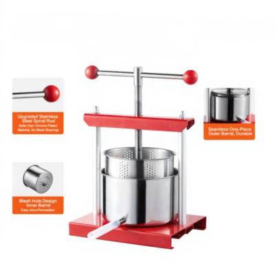 China Heavy Manual Fruit Wine Press 5L Capacity 10kg for Outdoor Kitchen Home Use-Cider Apple Grape Tincture Vegetables for sale