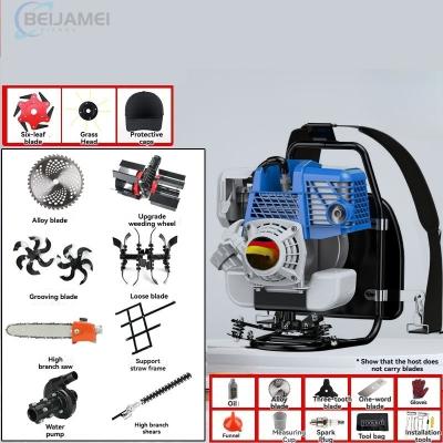 China Agricultural Machinery 4-Stroke Lawn Mower Backpack Gas High Power Tiller for sale
