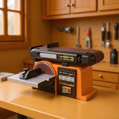 China Multifunctional Belt and Disc Sander Woodworking Sanding Polish Grinding Machine for Plastic Aluminum Wood for sale