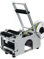 China Semi-Auto Small Desktop Labeling Machine Manual Round Bottle Labeling for Glass Plastic Bottles for sale