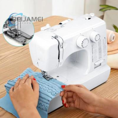 China US Plug 110V/220V Portable Mini Sewing Machine, Dual Speed, Adjustable Needle Spacing Single/Double Needle Overlock Stitch for sale