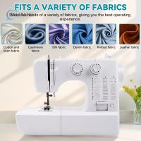 China US Plug 110V/220V Portable Mini Sewing Machine, Dual Speed, Adjustable Needle Spacing Single/Double Needle Overlock Stitch for sale