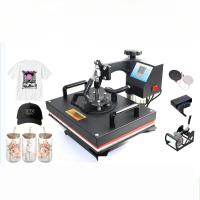 China 5-in-1 Combo Flat Heat Transfer Machine Printing Machine a Heat Press Machinefor Printing on Clothes Hat Pieces for sale