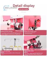 China Household Machine Electric Desktop Overlock Small Sewing Machine Four-Line Electric Desktop Edge Binding Machine for sale