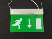 China 3 Hours Operation Rechargeable LED Double Side Emergency Exit Sign 350x240mm with Ni-Cd Battery IP20 Rating for sale