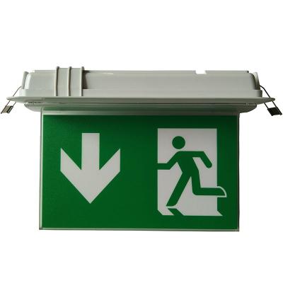 China 3-Hour LED Ceiling Recessed Emergency Exit Sign 270x100mm with Scissors Trepanning Mould - 110V/220V for sale