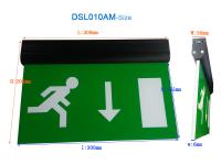China Aluminum End Cap Battery Powered Rechargeable Double Sided Exit Sign 350x240mm with 3+ Hour Duration for sale