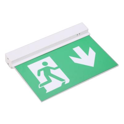 China Aluminous LED Emergency Exit Sign 320x245mm Double Sided with 3+ Hours Battery Backup IP20 Rated for sale