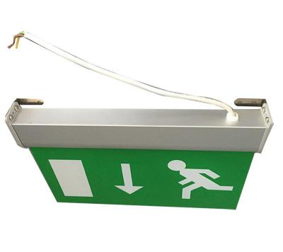China Maintained Double Sided Battery Powered Emergency Aluminum Exit Sign 350x240mm with 3+ Hour Duration for sale