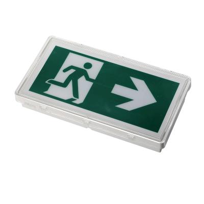 China IP65 LED Exit Sign 3 Hours Emergency Ni-Cd Battery Operated Emergency Exit Light for sale