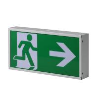 China Wall Surface Mounted Built-in Battery LED Rechargeable Emergency Exit Light Double Sided Exit Sign for sale