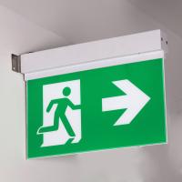 China Side Mounting Double Sided LED Exit Sign with Li-ion Battery 3.7V 1.5Ah 3-Hour Emergency Time for sale