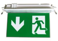 China Industrial LED Plastic Green Running Man Emergency Exit Sign Light 265x30x30mm 220-240V 3 Hour Duration for sale