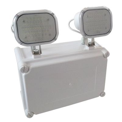 China IP65 Waterproof LED Emergency Twin Spot Light with 3+ Hour Battery Backup and Fireproof PC Casing 280x133x320mm for sale