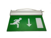 China Rechargeable Double-Sided LED Emergency Exit Sign with 3 Hour Duration, 320mm x 245mm Size for sale