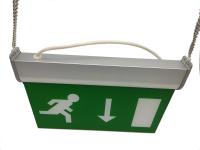 China Rechargeable Double-Sided LED Emergency Exit Sign with 3 Hour Duration, 320mm x 245mm Size for sale