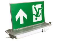 China Industrial LED Plastic Green Running Man Emergency Exit Sign Light 265x30x30mm 220-240V 3 Hour Duration for sale