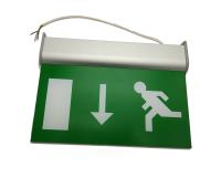China Acrylic Rechargeable Double Sided Emergency Exit Sign IP20 392x250mm 3+ Hours Backup for sale