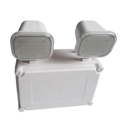 China 2x6W LED Twin Spot Emergency Rechargeable Lighting IP65 Waterproof 3+ Hours Duration 280x133x320mm for sale