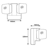 China SMD 3014 White LED Exit Twin Spot Emergency Light - 3.6V/1.6AH Battery, 228x145x165mm for sale