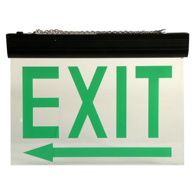 China Automatic Maintained Double Sided Exit Sign 392x250mm with 3+ Hour Emergency Duration for Ceiling Suspended Installation for sale